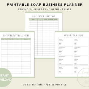 Soap Planner, Printable Soap Business Bundle & Recipe Sheets - Etsy