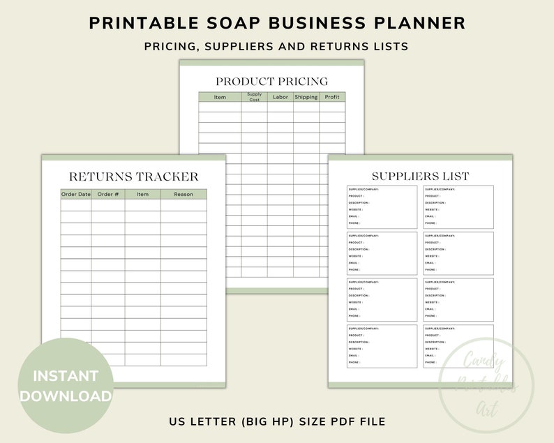 Soap Planner Printable Soap Business Bundle & Recipe Sheets - Etsy