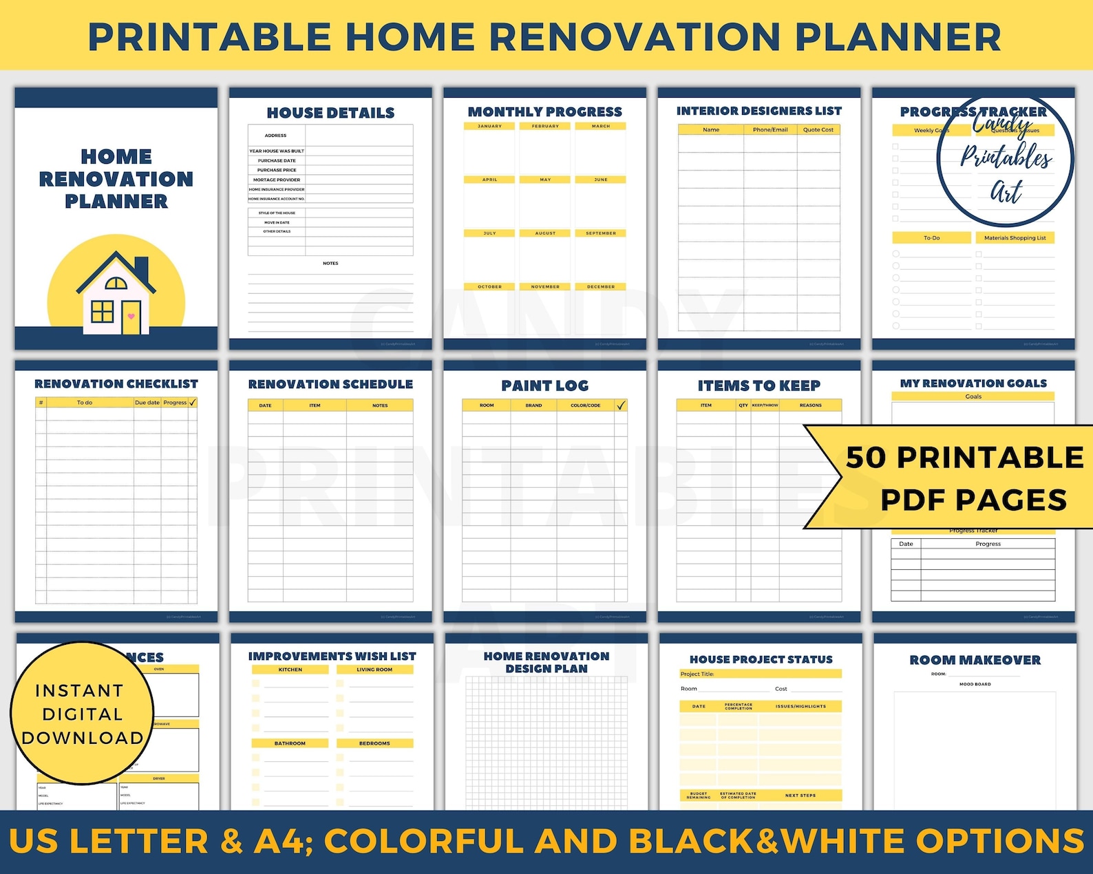 Home Renovation Planner, House Remodel Checklist, Renovation Binder ...