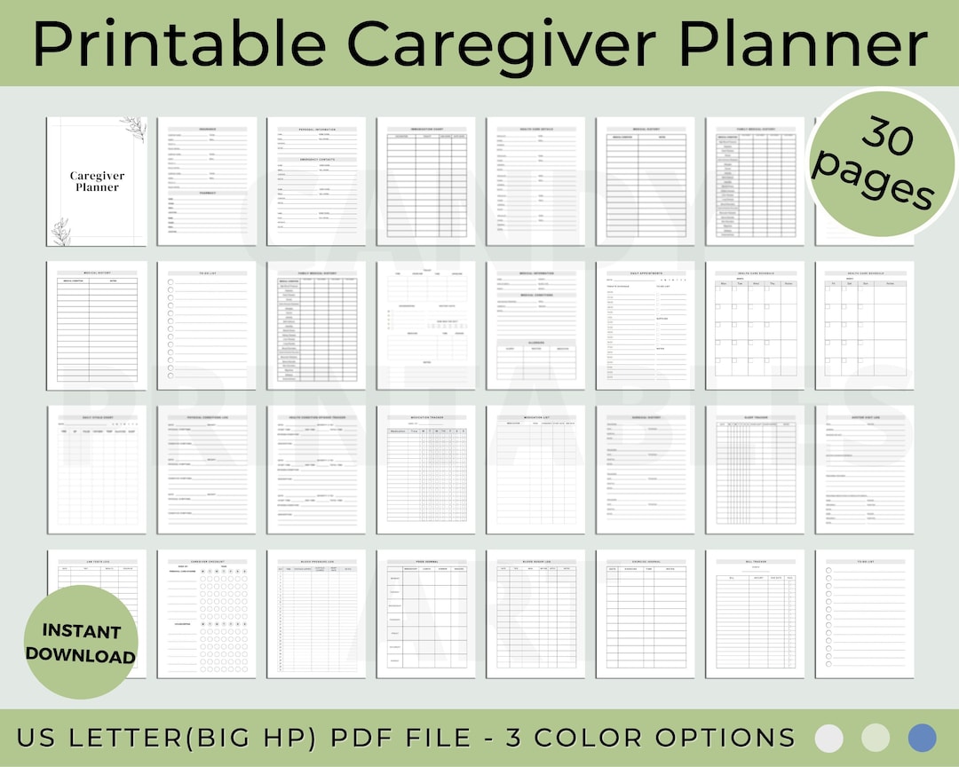 Caregiver Checklist, Printable for Seniors, Elderly Care Daily Log for ...