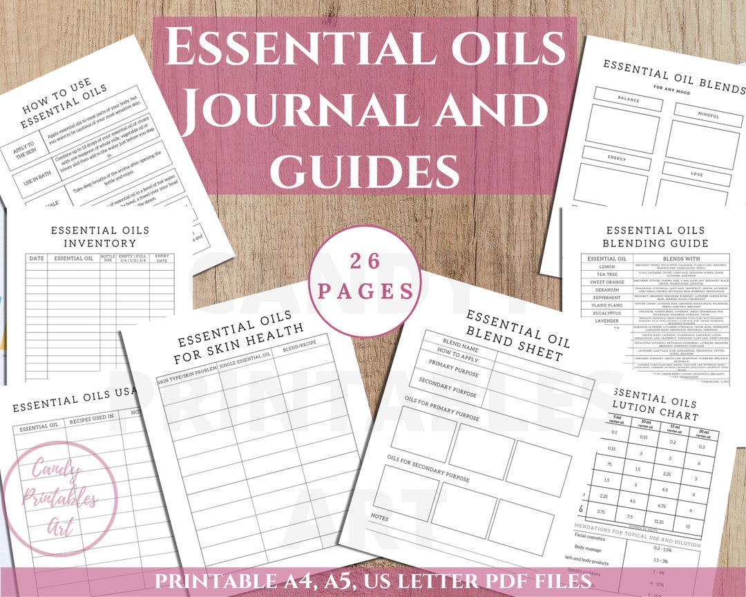 Essential Oil Planner, Aromatherapy Recipe Notebook, Printable Journal ...
