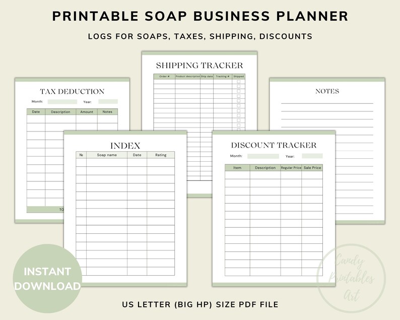 Soap Planner, Printable Soap Business Bundle & Recipe Sheets - Etsy