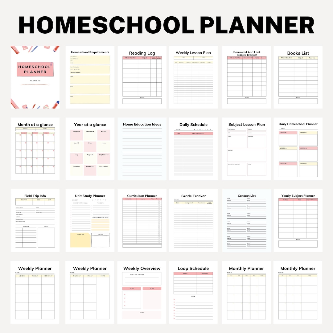 Homeschool Planner Printable: Daily, Weekly, Monthly Organizer (PDF ...