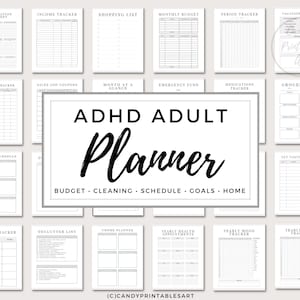 Chunking Planner, Happy Planner ADHD, ADHD Planner Printable, Black and ...