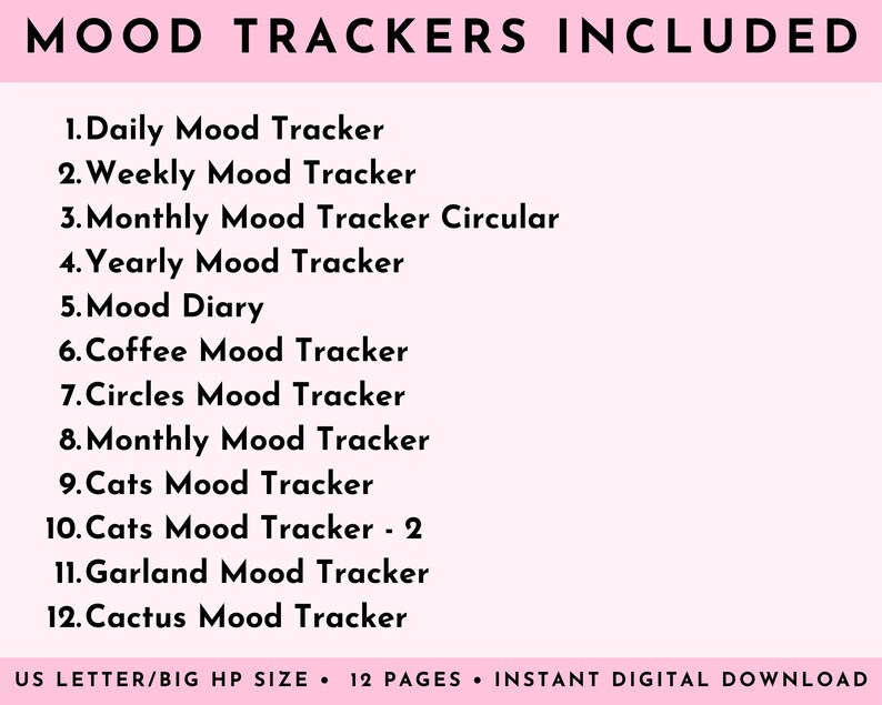 Daily Mood Tracker Printable Monthly Emotion Chart for Teen - Etsy