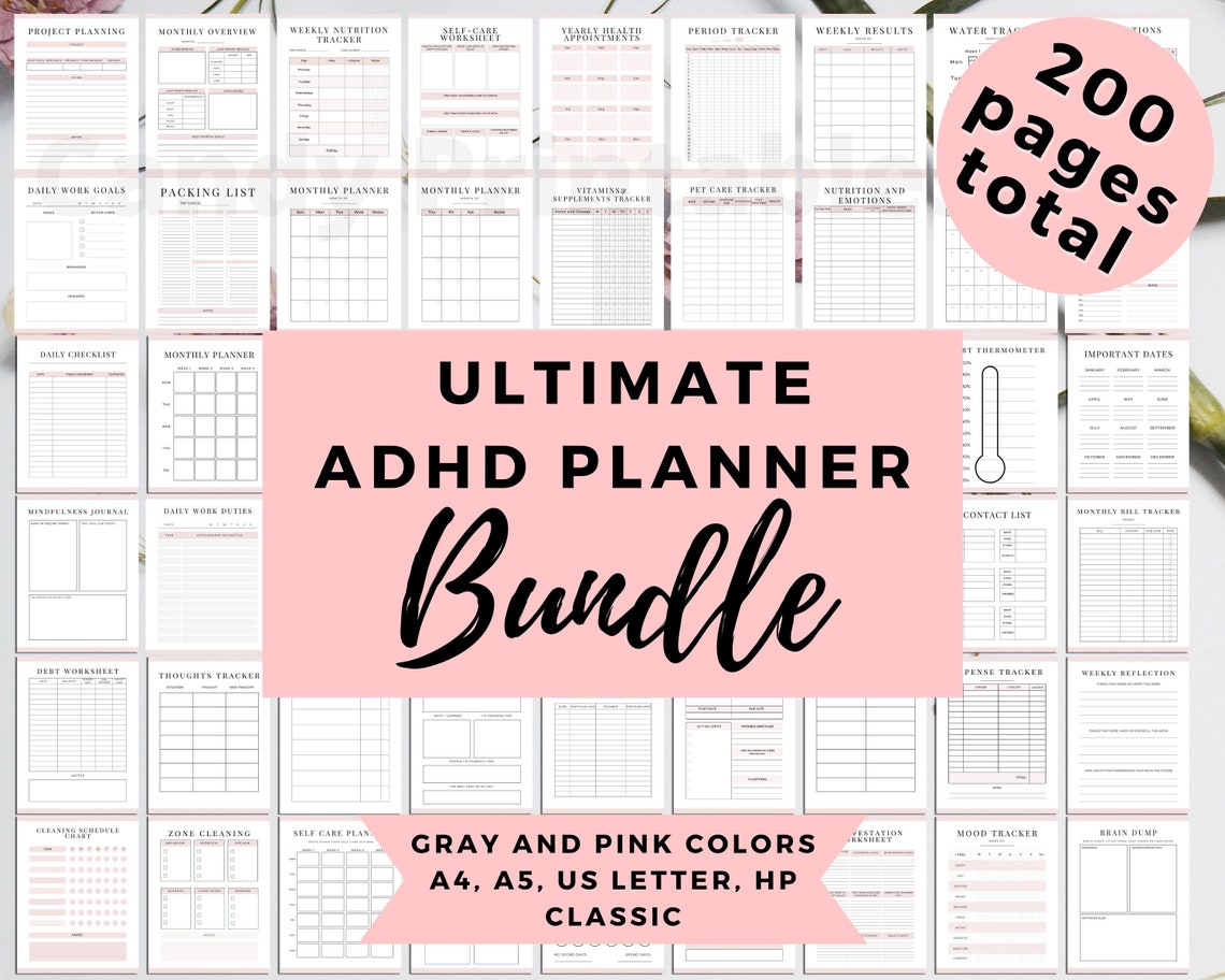 Adhd Printable Planner Printable World Holiday