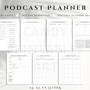 Editable Podcast Planner Printable – Fillable PDF Episode Tracker ...