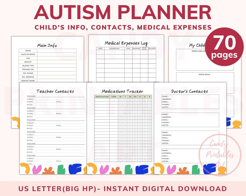 Autism Binder Autism Planner Notebook for Aspergers Autism - Etsy