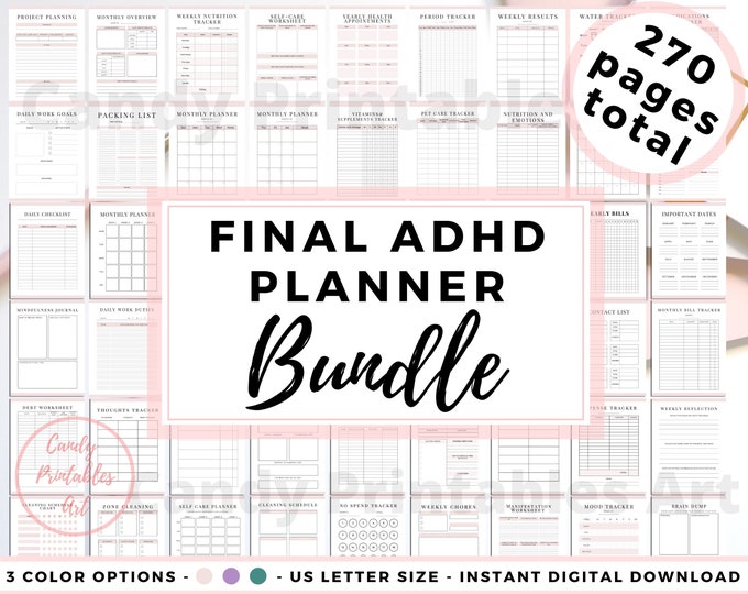 ADHD ULTIMATE Organization BUNDLE 22 Pages Adhd Printable - Etsy