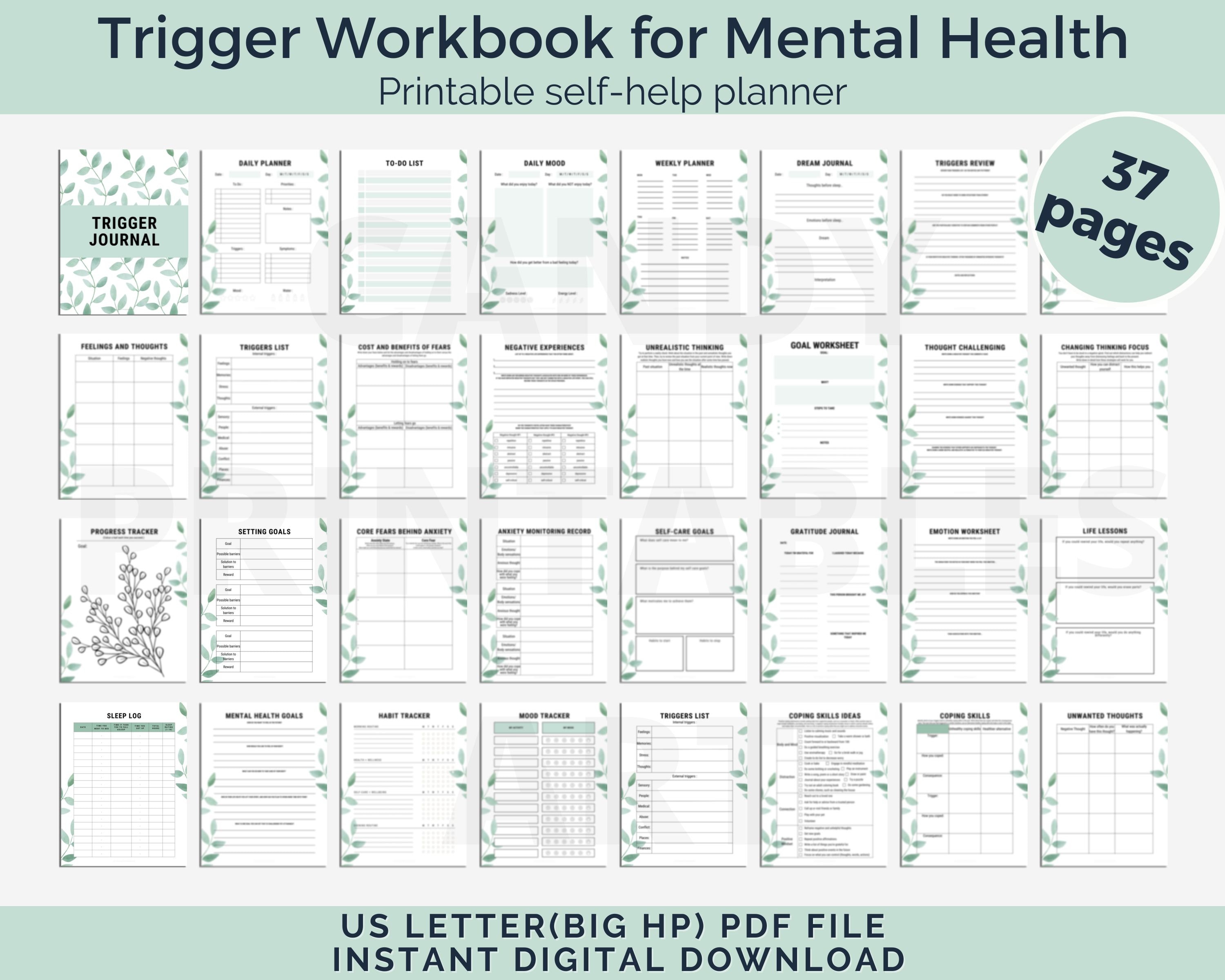 Trigger Processing Journal Trigger Tracker Thought CBT Planner - Etsy UK