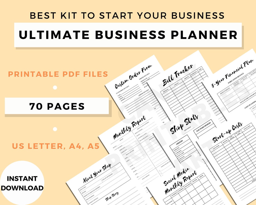 Small Business Planner for Etsy Shop, Printable Craft Seller Workbook ...