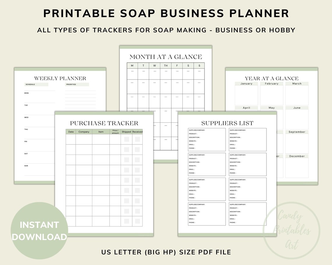 Soap Planner Printable Soap Business Bundle & Recipe Sheets - Etsy