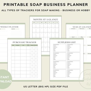 Soap Planner, Printable Soap Business Bundle & Recipe Sheets - Etsy