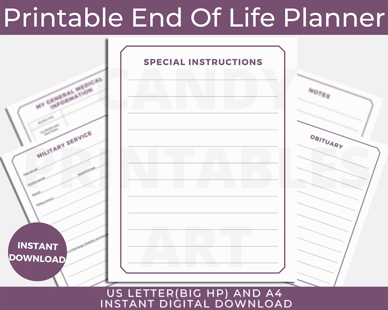 End of Life Planner Emergency Binder When I Die Printable - Etsy