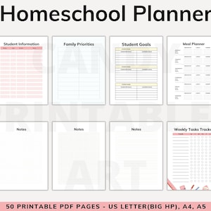 Homeschool Planner Printable: Daily, Weekly, Monthly Organizer (PDF ...