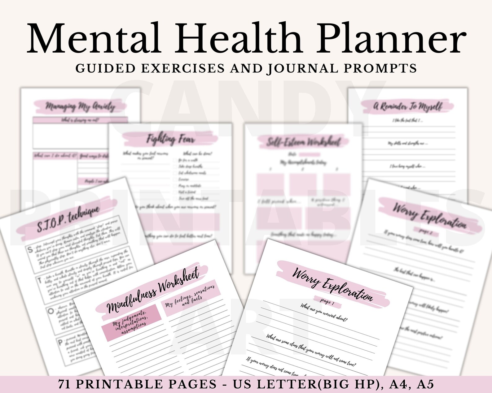 Mental Health Planner, DBT Journal Printable, Mood Tracker Workbook - Etsy