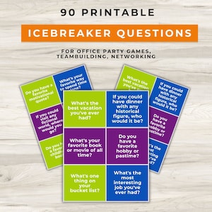 Icebreaker Questions Printable, Conversation Starter Cards ...