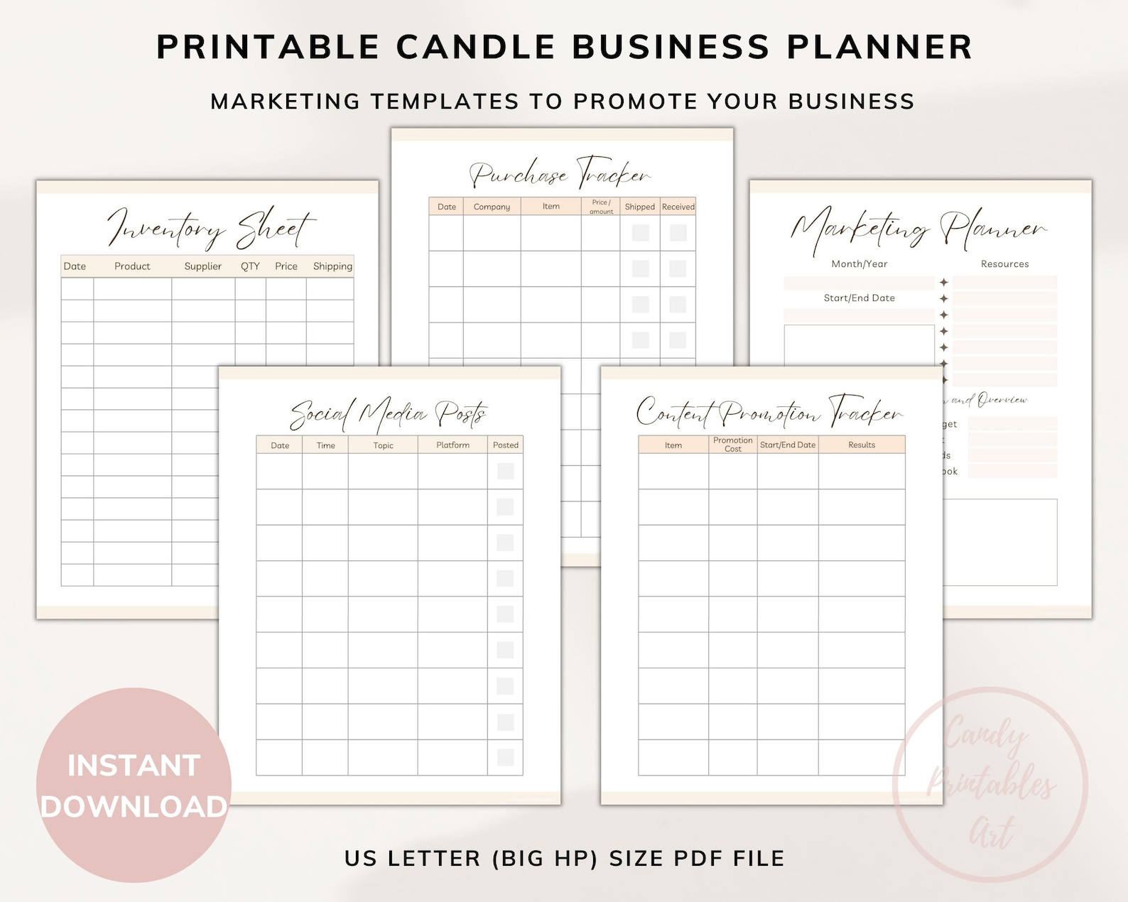 Candle Business Planner, Printable Forms for Candle Makers & Sellers - Etsy