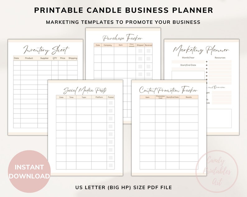 Candle Business Planner Printable Forms for Candle Makers & - Etsy