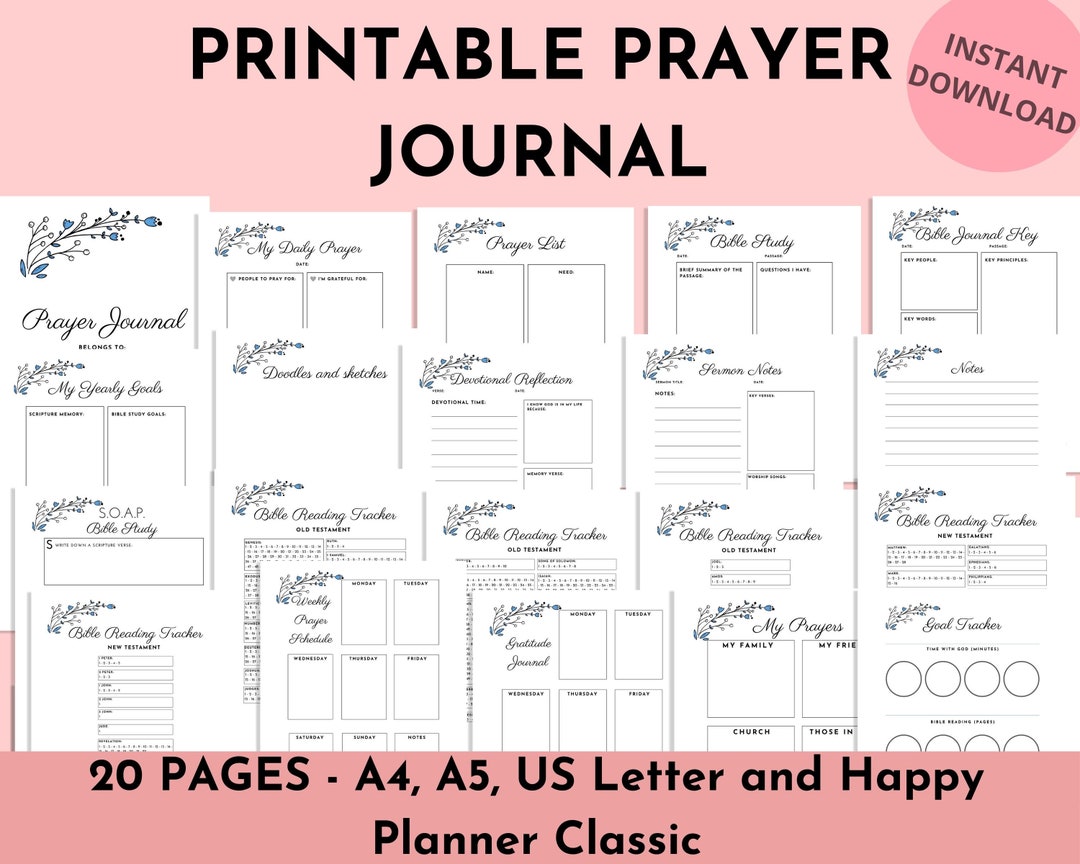 Prayer Journal Printable, Digital Prayer Journal, Daily Devotional ...