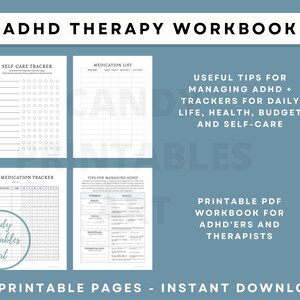 ADHD Worksheets, Executive Dysfunction Planner, Adult ADHD Mental ...
