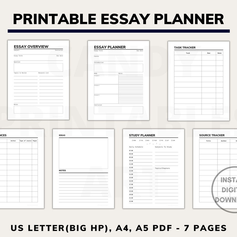 Essay Outline Template - Etsy