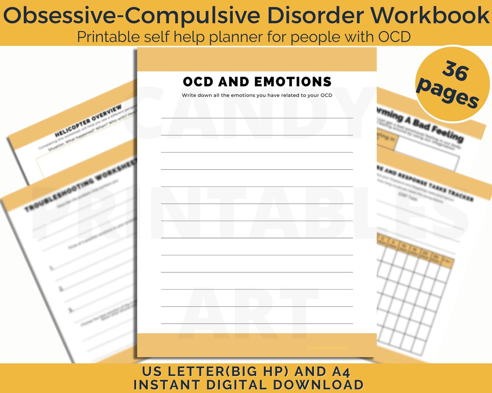 OCD Workbook OCD Therapy Planner Printable Obsessive Compulsive ...