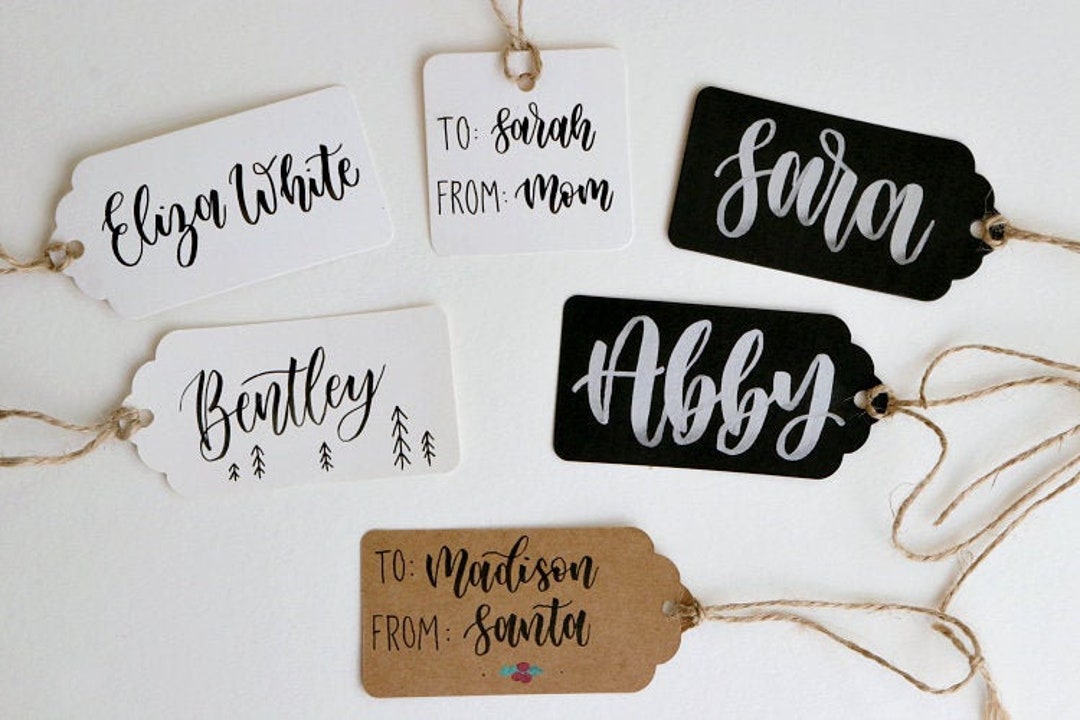 Custom Hand-lettered Gift Tags Christmas / Holiday / Event / Party - Etsy