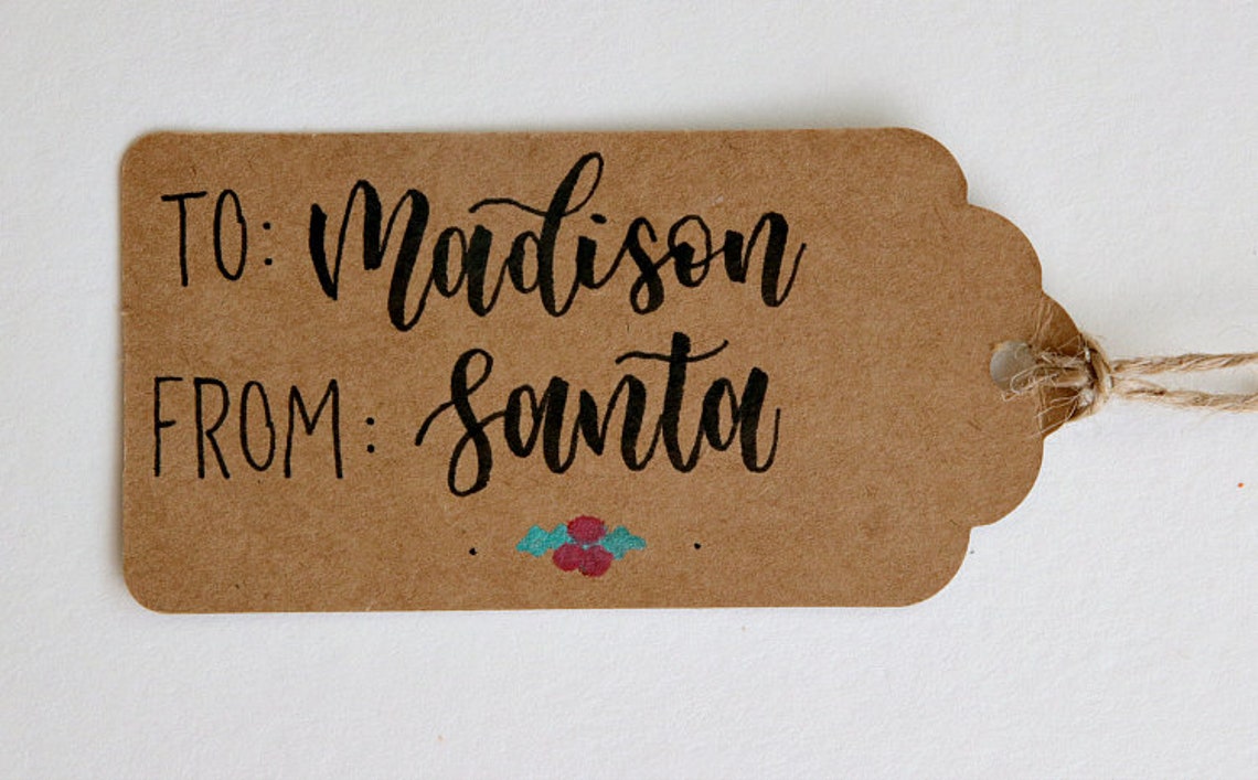 Custom Hand-lettered Gift Tags Christmas / Holiday / Event / Party - Etsy