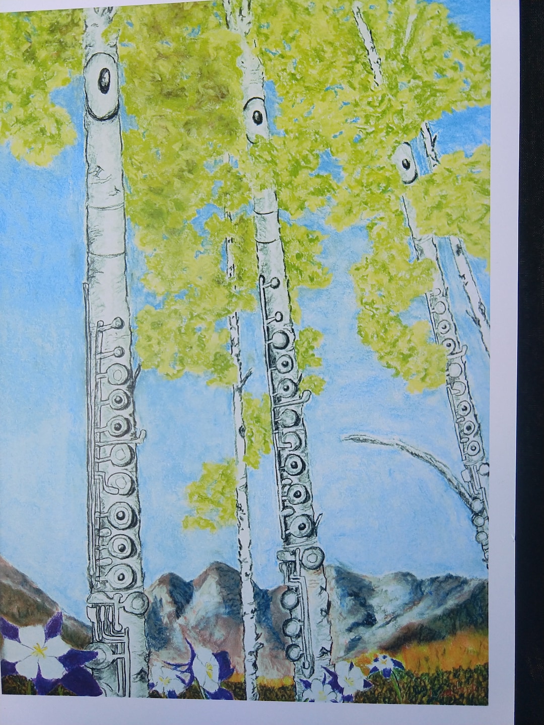 Flute Greeting Card, Flute Art, Flute Gift, Music Card, Musician Gift ...