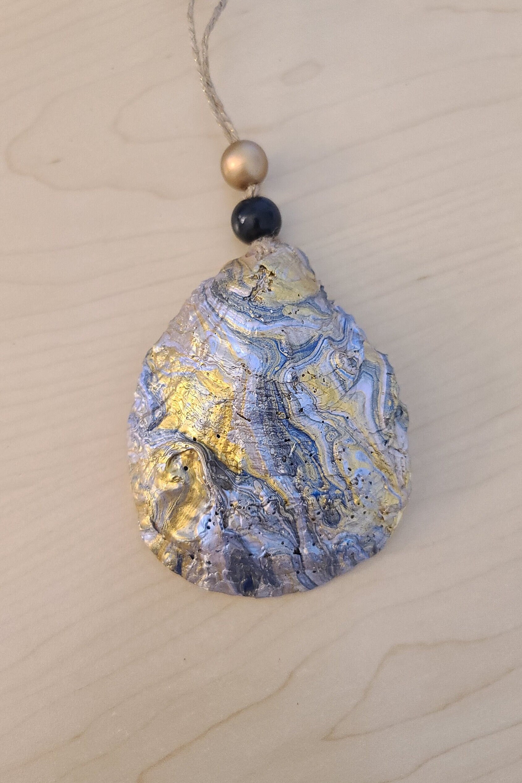 Upcycled Fleur De Lis Oyster Shell Ornament - Etsy