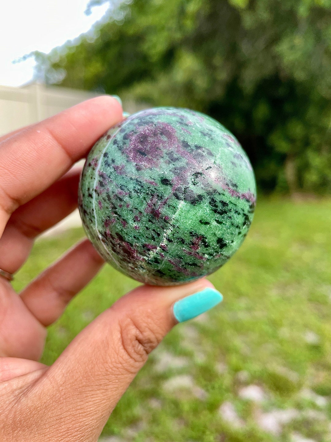 Ruby Zoisite Sphere W/ FREE Plastic Stand UV Reactive - Etsy