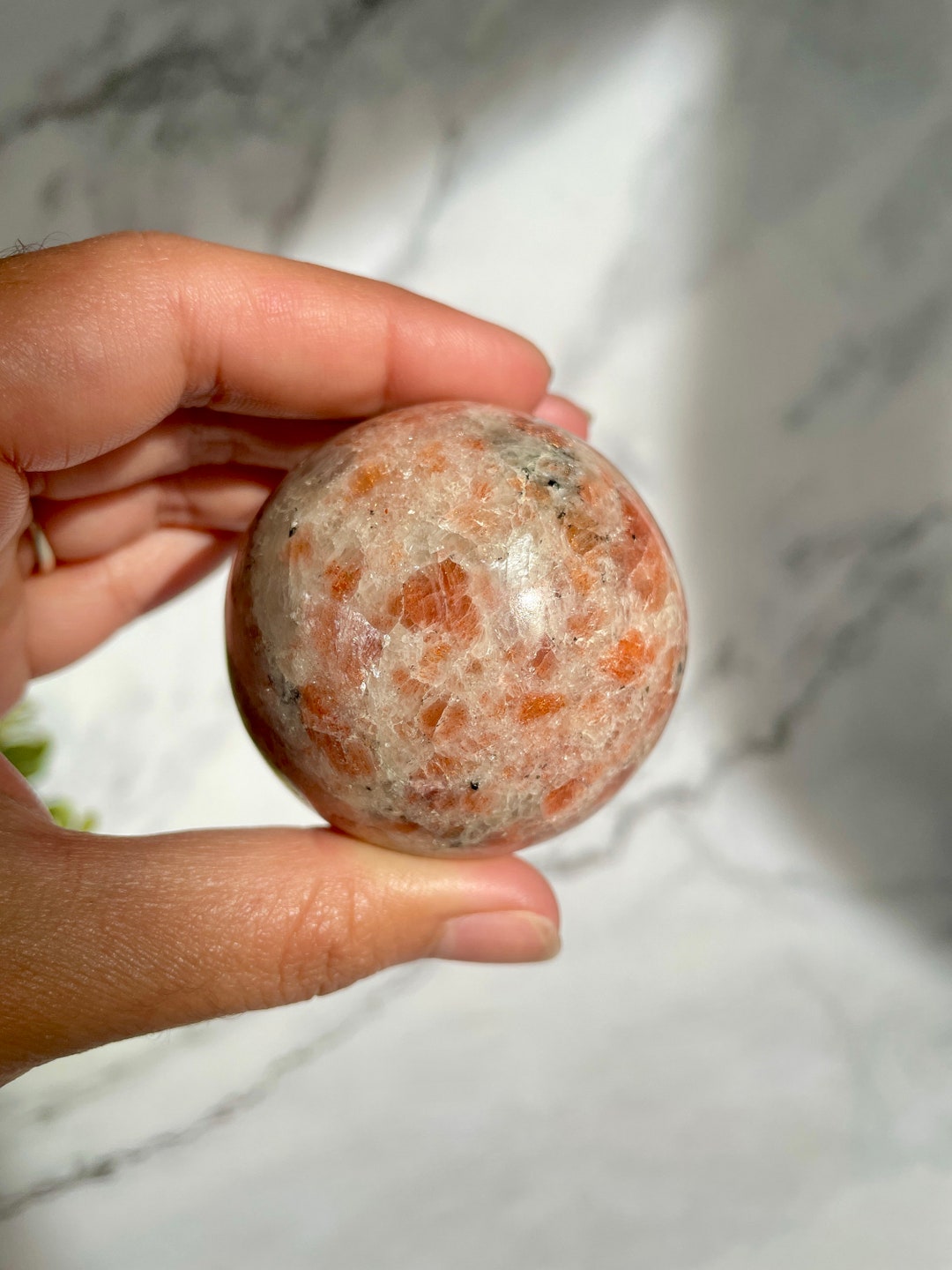 Sunstone Crystal Sphere W/ FREE Stand | Gems & Minerals | Crystal ...