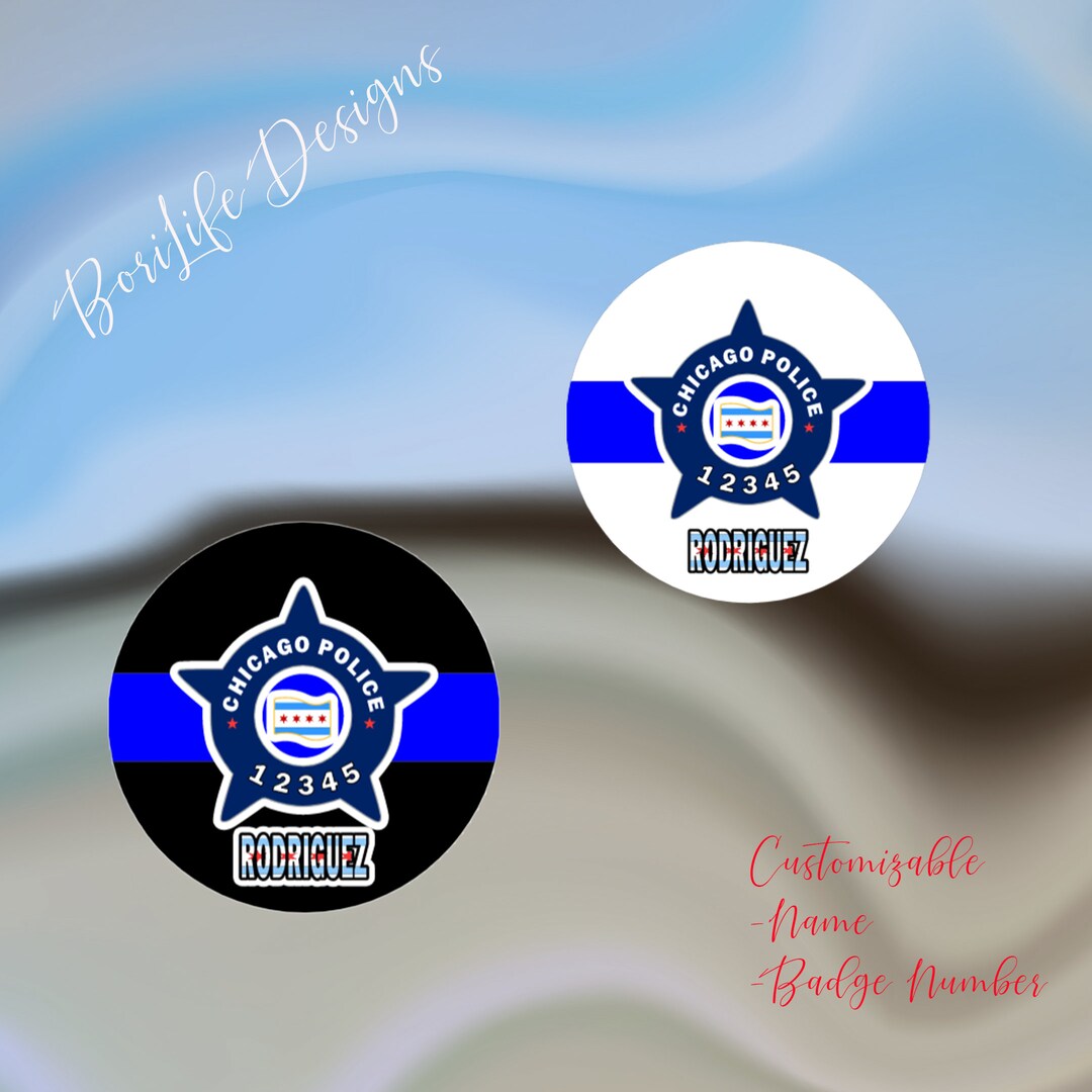 Personalized Blue Line Chicago PD Coaster With Name and Badge Number ...