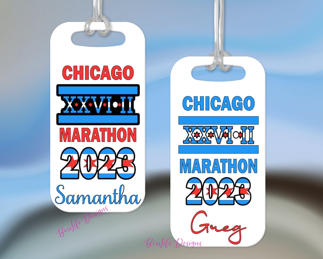Personalized Chicago Marathon Luggage/computer Tags 26.2 Roman Number ...