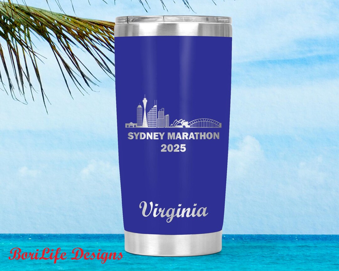 Sydney Marathon 2025 Design Engraved 20oz Tumbler, Marathon Runner ...