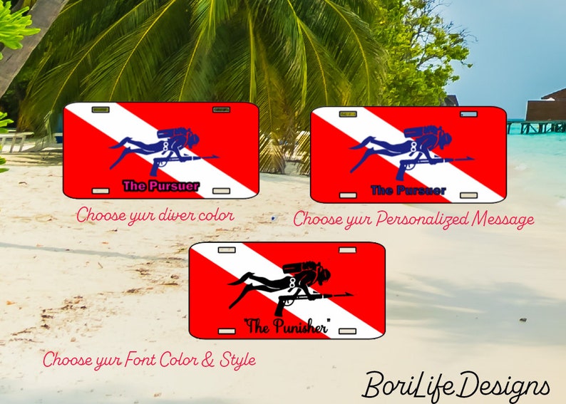 Personalized Scuba Spear Fishing License Plate Designs, Vanity Plate ...