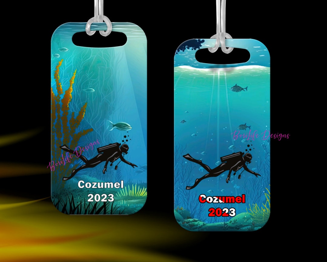 Unique Personalized Scuba Diving Style Luggage /computer Bag Tag With ...