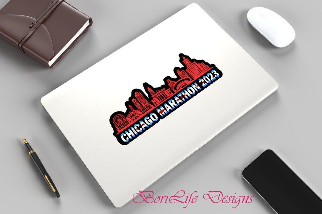 Chicago Marathon Skyline Sticker 26.2 Design, Chicago, Marathon, World ...