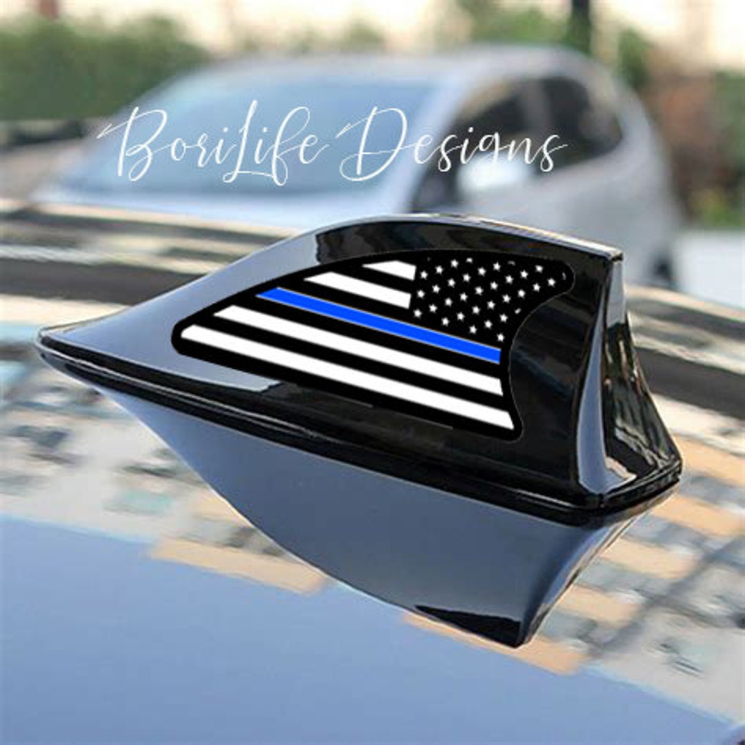 Set of USA Flag Blue Line Automobile Shark Fin Stickers Design - Etsy