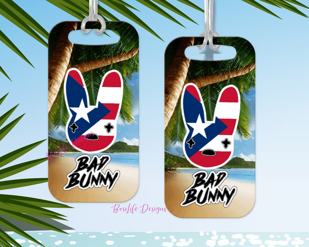 Unique Bad Bunny Puerto Rico Flag Style Luggage/computer Tags - Etsy