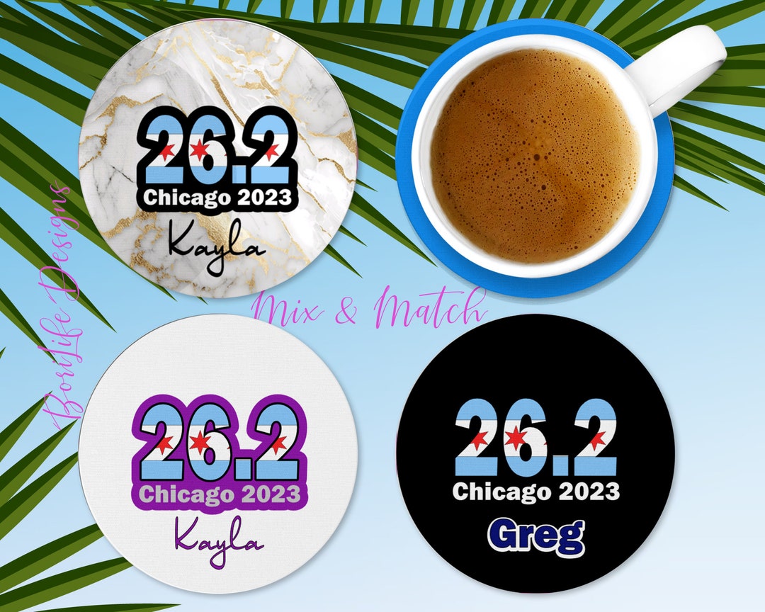 Personalized 2023 Chicago Marathon 26.2 Design Coaster With Optional ...