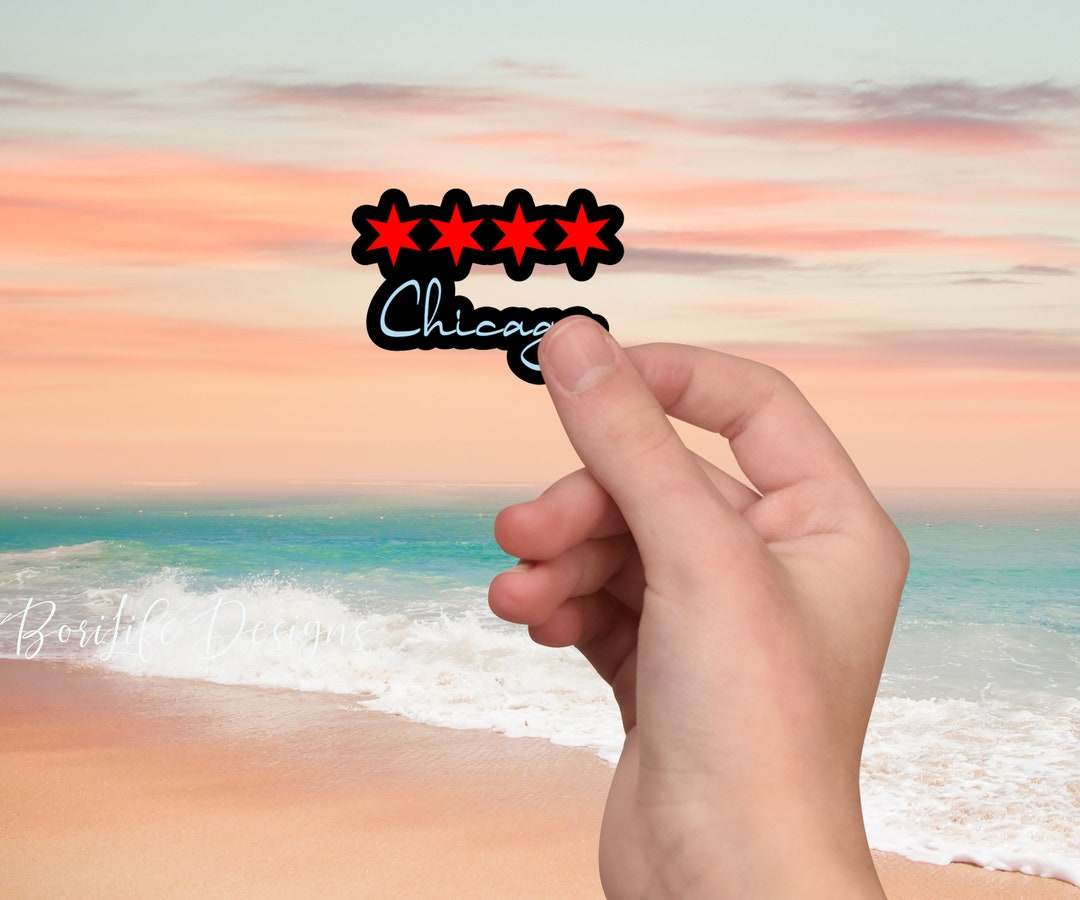 Chicago Flag Stars Sticker Design - Etsy