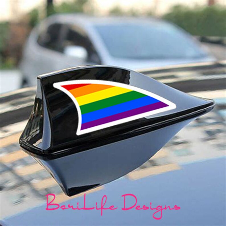 Pride Flag Shark Fin Sticker Design LGBTQ Sticker Shark - Etsy