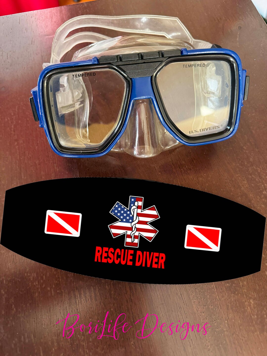 Rescue Diver Scuba or Snorkel Mask Straps Cover, Scuba Diving, Snorkel ...
