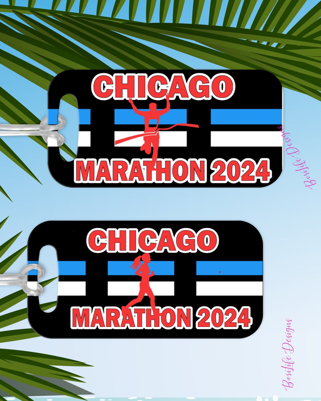 Unique Personalized 2024 Chicago Marathon Painted Blue Street Line ...