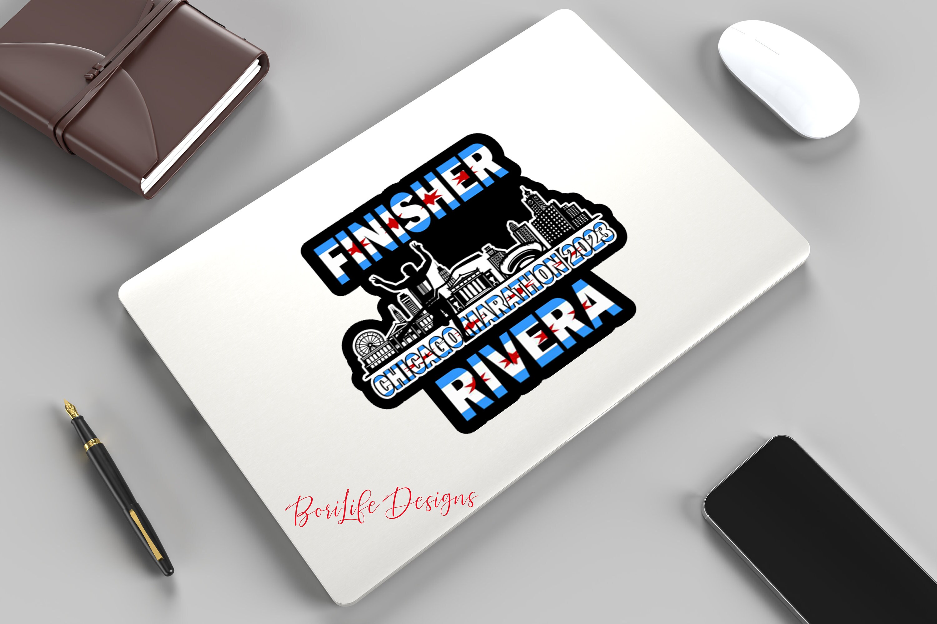 Chicago Marathon Male Finisher Skyline Sticker 26.2 Design - Etsy