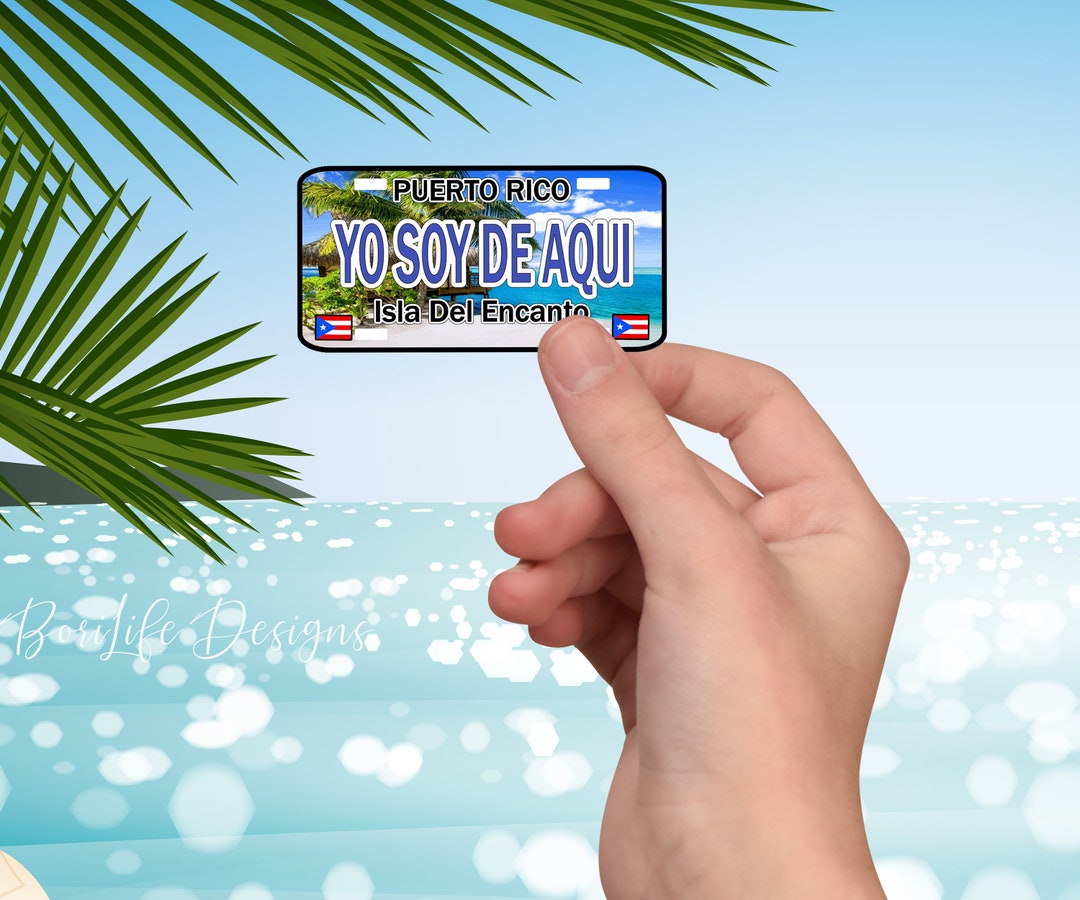 Personalized Puerto Rico License Plate Beach Sticker, Boricua, Puerto ...