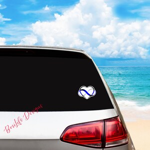 Blue Line Heart and Infinity Sticker - Etsy