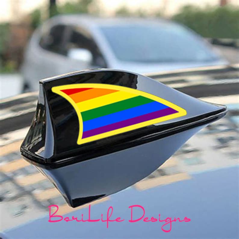 Pride Flag Shark Fin Sticker Design LGBTQ Sticker Shark - Etsy